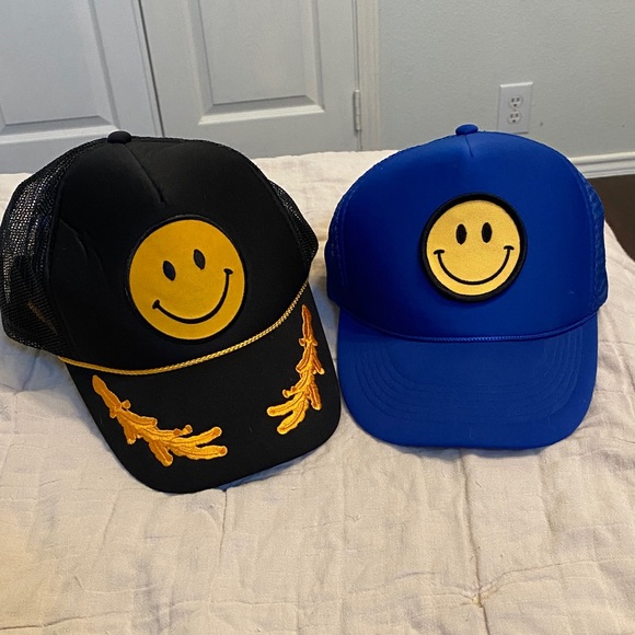 OTTO | Accessories | Smiley Face Mens Caps Bundle Black And Blue | Poshmark